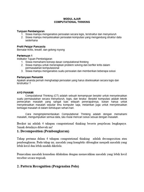 Bahan Modul Computational Thinking Pdf