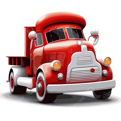 빨간 크리스마스 트럭 벡터 스티커 클립 아트 만화 빨간색 트럭 무료 Photostock 라이브러리 클립 아트 이미지 상표