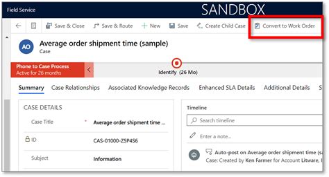 dynamics 365 field service prerequisites to converting cases to work