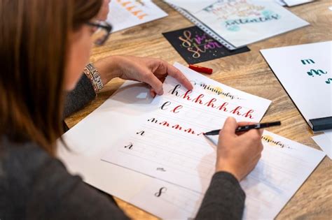 Premium Photo Art Lettering Workshop Learning To Draw Letters College Classes