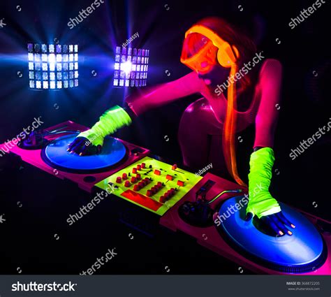 Sexy Female Dj Mixes Club Uv Stock Photo 368872205 Shutterstock