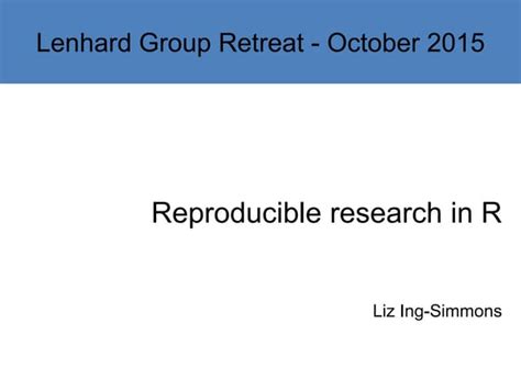 Reproducible Research And Literate Programming In R Pptx Desktop