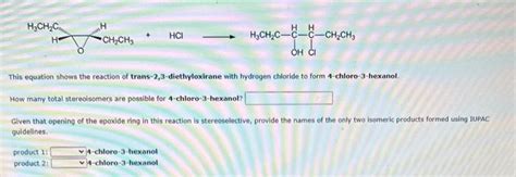 Solved HCl This Equation Shows The Reaction Of Chegg Com