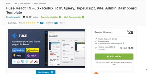 Share Fuse React Admin Template Redux Toolkit Material Design With Hooks Support