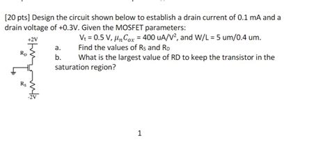 Solved Pts Design The Circuit Shown Below To Establish Chegg Com