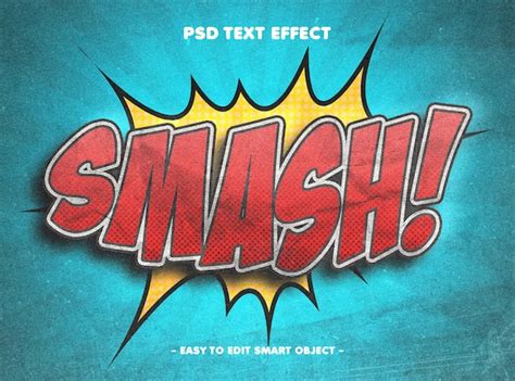 Premium Psd Smash Comic On Paper Text Effect