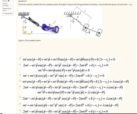 Solved Derive The Dynamic Model Of The Two Wheeled System Illustrated