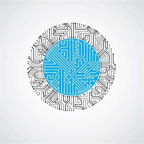 Premium Vector Vector Abstract Computer Circuit Board Colorful Illustration Blue Round