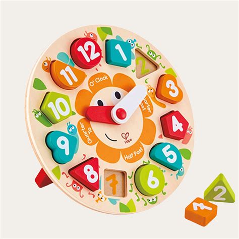 Wooden Shape Sorting Clock Puzzle Wooden Toys Bumbles And Boo