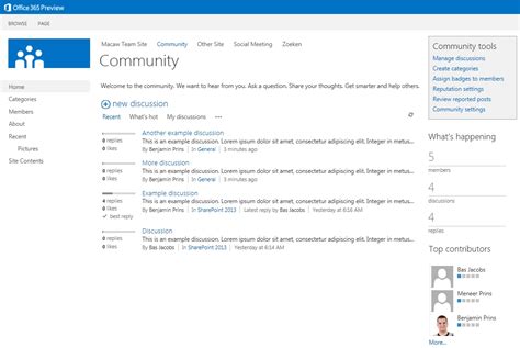 sharepoint 2013 community site ben prins