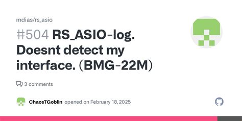Rsasio Log Doesnt Detect My Interface Bmg 22m · Issue 504 · Mdias