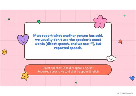 Reported Speech Statements Questio… English Esl Powerpoints