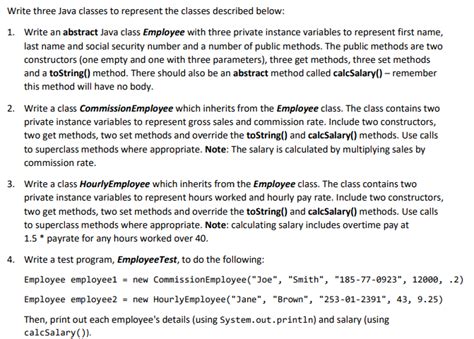 solved write three java classes to represent the classes