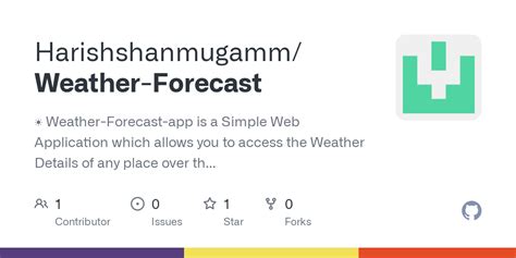 Github Harishshanmugammweather Forecast ☀️ Weather Forecast App Is