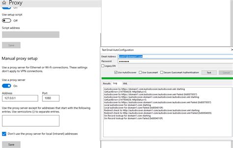 Unable To Configure Outlook With By Proxy Setting In Client System