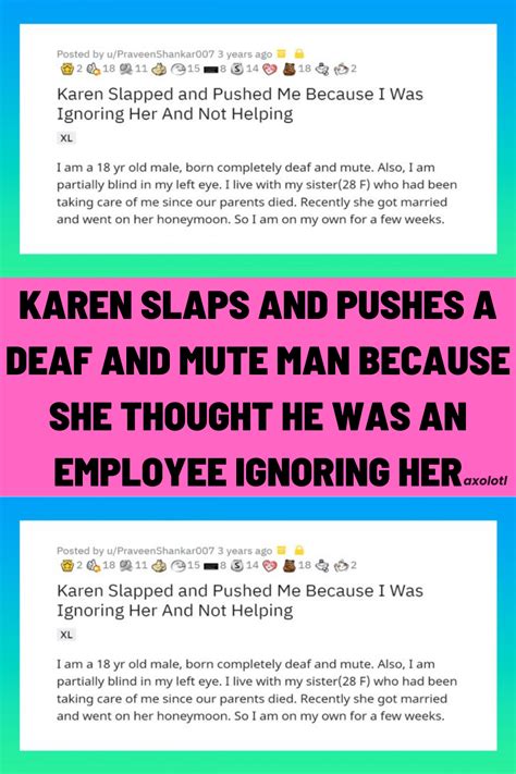 Karen Slaps And Pushes A Deaf And Mute Man Because She Thought He Was