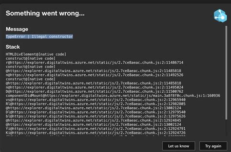 azure digital twins explorer preview typeerror illegal