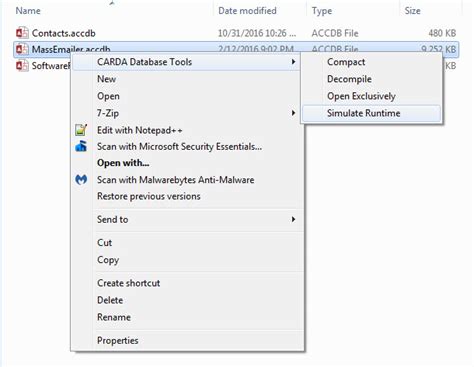 Windows Explorer Ms Access Database Right Click Context Menu