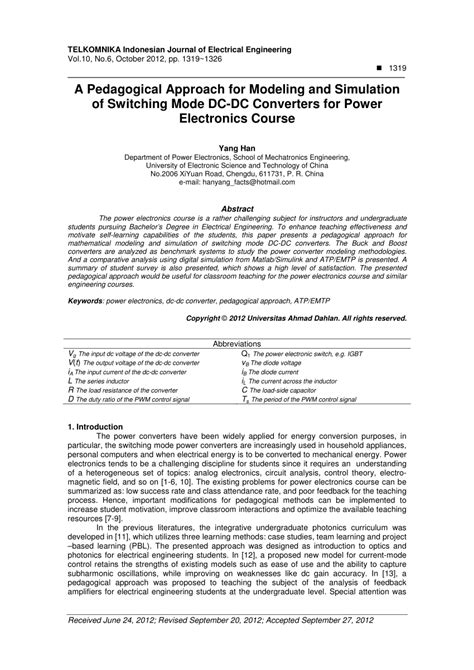 Pdf A Pedagogical Approach For Modeling And Simulation Of Switching