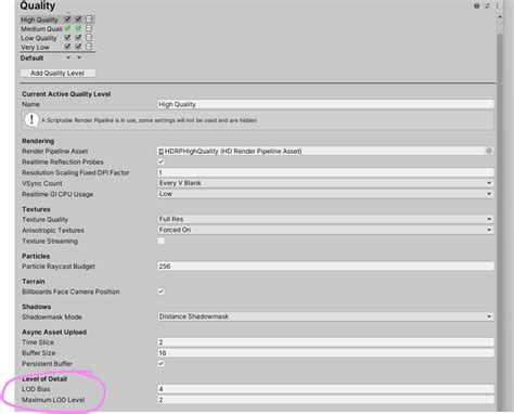 lod bias and max lod in hdrp don t have useful quality based values
