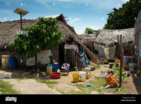 Traditional Kuna Housing Rural Thatch Houses In Carti Island Guna