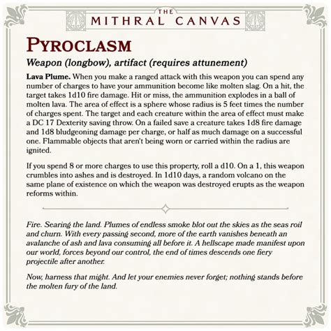 Oc Art Pyroclasm Longbow The Mithral Canvas 5e Rdndhomebrew
