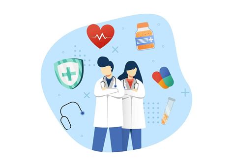 Medicine And Healthcare Concept Vector Illustration Male And Female