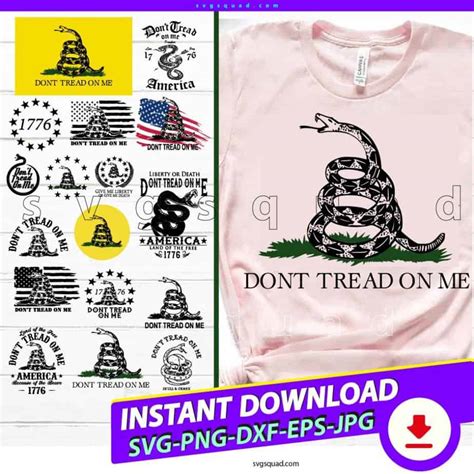 Don T Tread On Me SVG PNG Eps Dxf Jpeg Bundle Digital Files Cricut