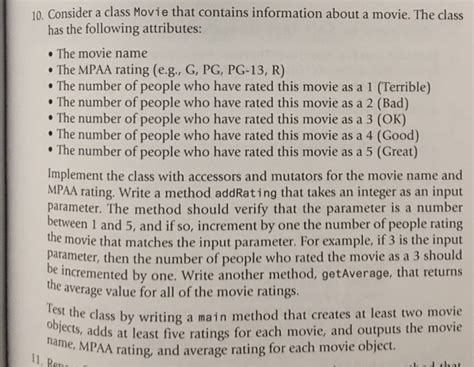 solved 10 consider a class movie that contains information