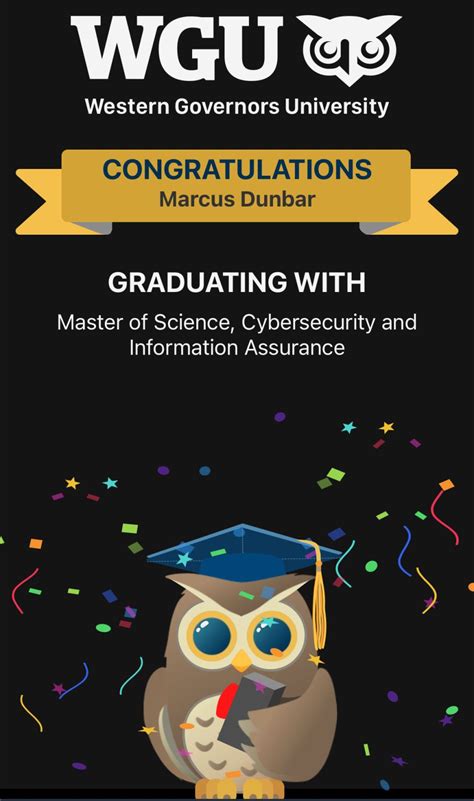 Marcus D On Linkedin Im Happy To Share That Ive Completed My Master Of Science Cybersecurity…