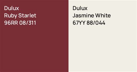 Dulux Ruby Starlet Vs Dulux Jasmine White Comparison