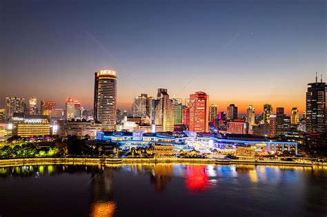 航拍宁波三江口城市夜景高清图片下载 正版图片507696911 摄图网