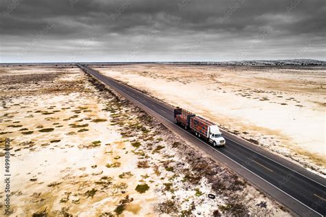 Piura Peru Aerial View Of The Pan American Highway As It Passes