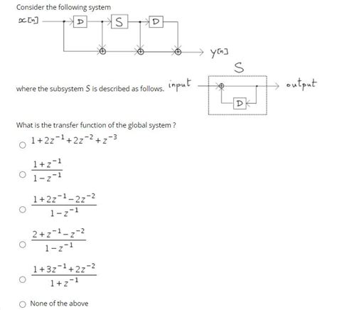 Solved Consider The Following System Ocin S D Yłn S Where