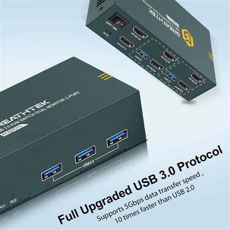 Snapklik Com HDMI KVM Switch 2 Monitors 2 Computers 2 Port Monitors Switcher For 2 Computers