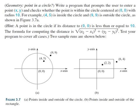 Solved Geometry Point In A Circle Write A Program That