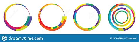Set Of Abstract Circle Graphic Geometric Circle Ring Design Element