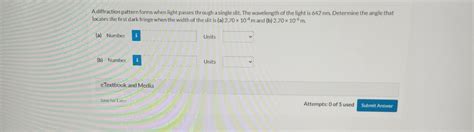 Solved A Diffraction Pattern Forms When Light Passes Through