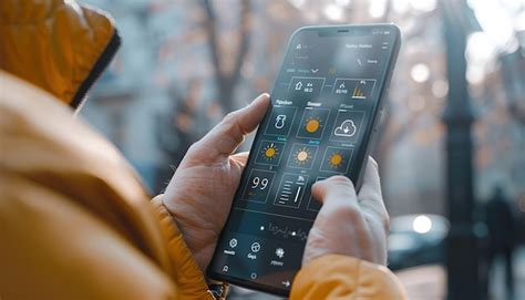 Premium Photo Man Checking Weather Using App On Smartphone Outdoors