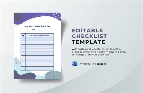 Checklist Template In Word Free Download Template Net