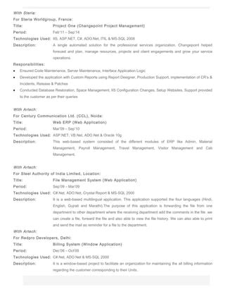 Amit Sharma Resume Pdf