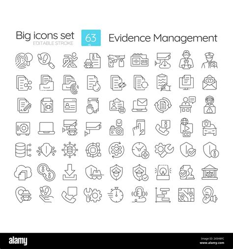 Evidence Management Linear Icons Set Stock Vector Image And Art Alamy