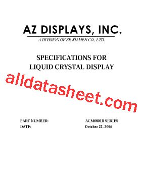 ACM0801B Datasheet PDF AZ Displays