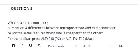 Solved QUESTION 5 What Is A Microcontroller A Mention 4 Chegg Com