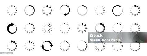 Loading Icon Set Load Circle Icons Download Indicator Sign Progress