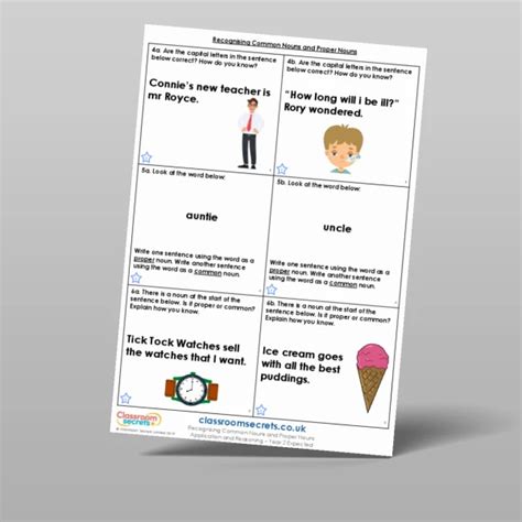 Year 2 Recognising Common Nouns And Proper Nouns Application And Reasoning Resource Classroom