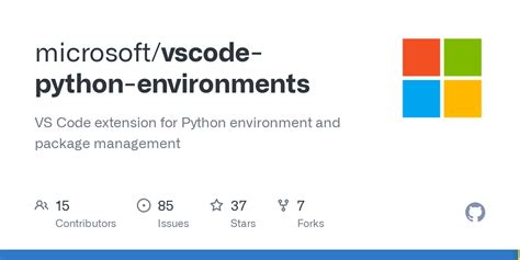 Issues · Microsoftvscode Python Environments · Github