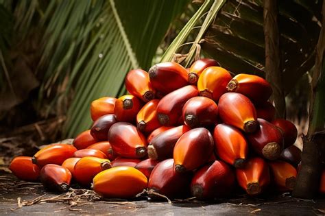 Large Fresh Palm Oil Bunch Isolated On White Background Clipping Path Premium AI Generated Image