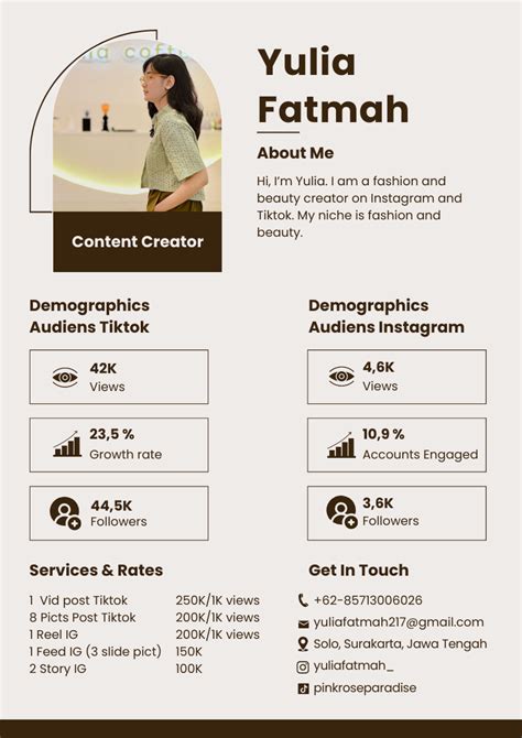 Influencer Rate Card Template Content Creator Rate Card Rate Sheet For Instagram Influencer