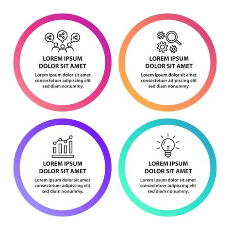 Шаблон дизайна инфографической схемы с четырьмя шагами Бесплатный вектор